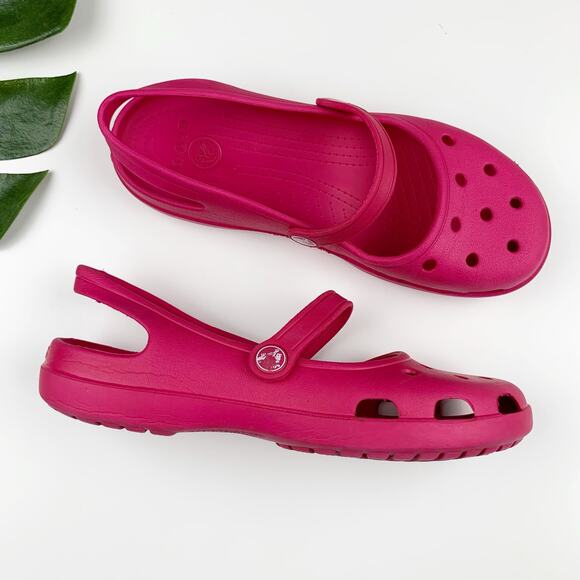 CROCS | Shoes | Crocs Shayna Mary Jane Slip On Shoes Hot Pink Womens 9 ...
